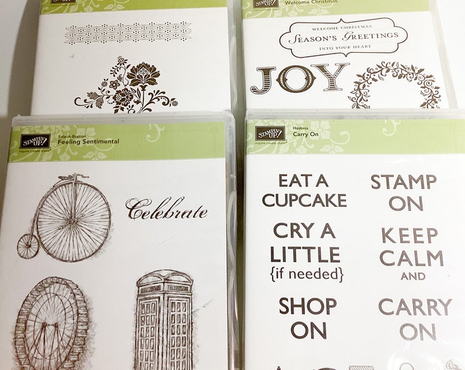 Retired Stampin up Cling Stamp Sets Used Stamps Carry on and Shop on ...
