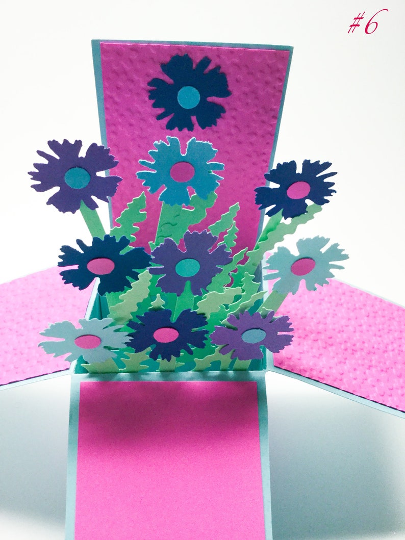 Flower Box Card Many Colors for Mom on Mothers Day Fancy - Etsy