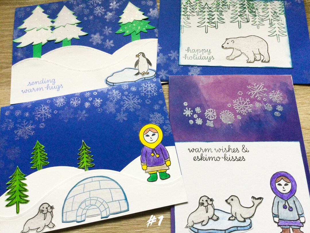 Winter Greetings From Alaska Eskimo Kisses Penguins Igloo Polar Bear ...
