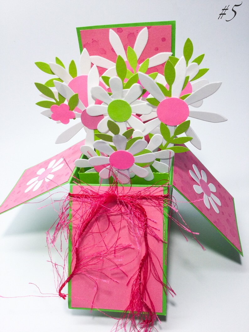 Flower Box Card Many Colors for Mom on Mothers Day Fancy - Etsy