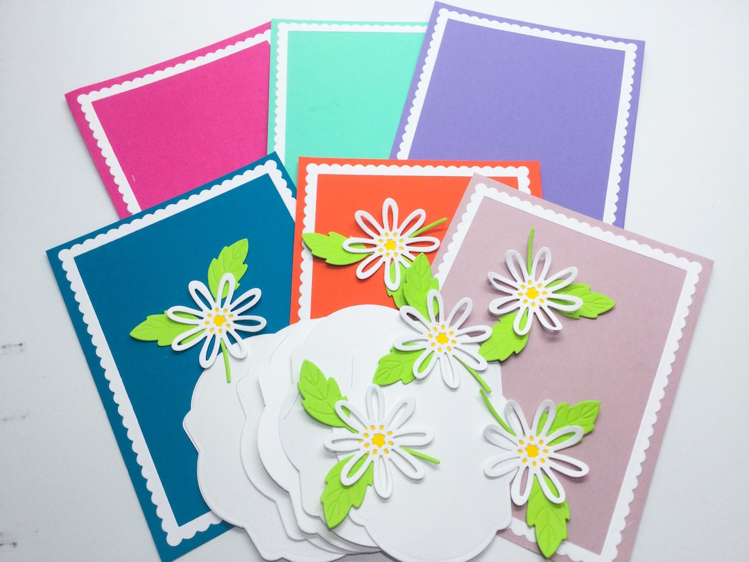 DIY Card Kit: Colorful Flower Cards, Make Your Own (6 Cards) - Etsy