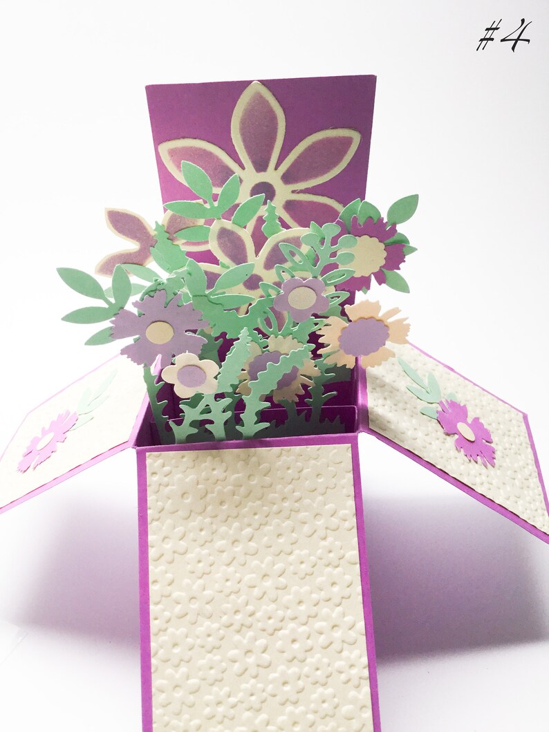 Flower Box Card Many Colors for Mom on Mothers Day Fancy - Etsy