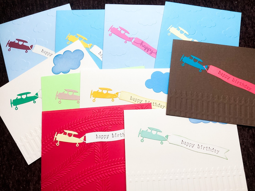 10 Airplane Birthday Cards Pilot Birthday Flight Attendant Birthday ...