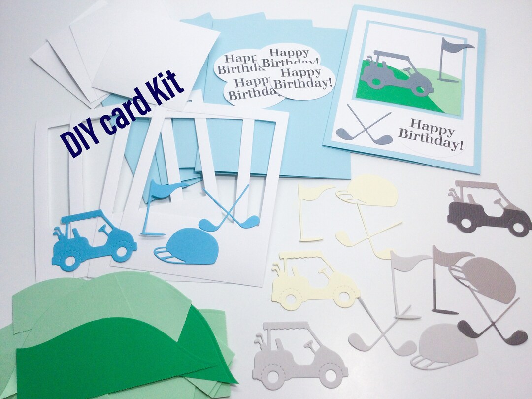4 Golf Cards, DIY Golf Cards Kit Golf Carts Make Your Own Golfing Cards ...