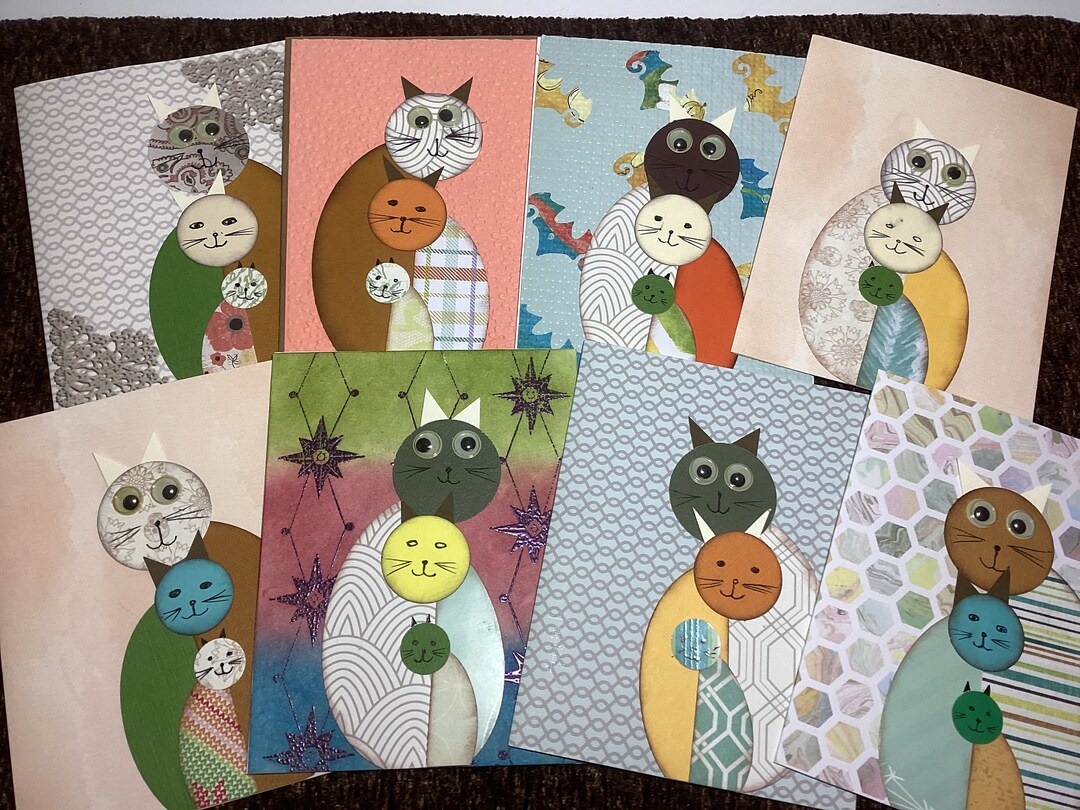 Cool Cats Set of 8 Blank Cards for Cat Lovers, Cat Cards, Cats, Cat ...