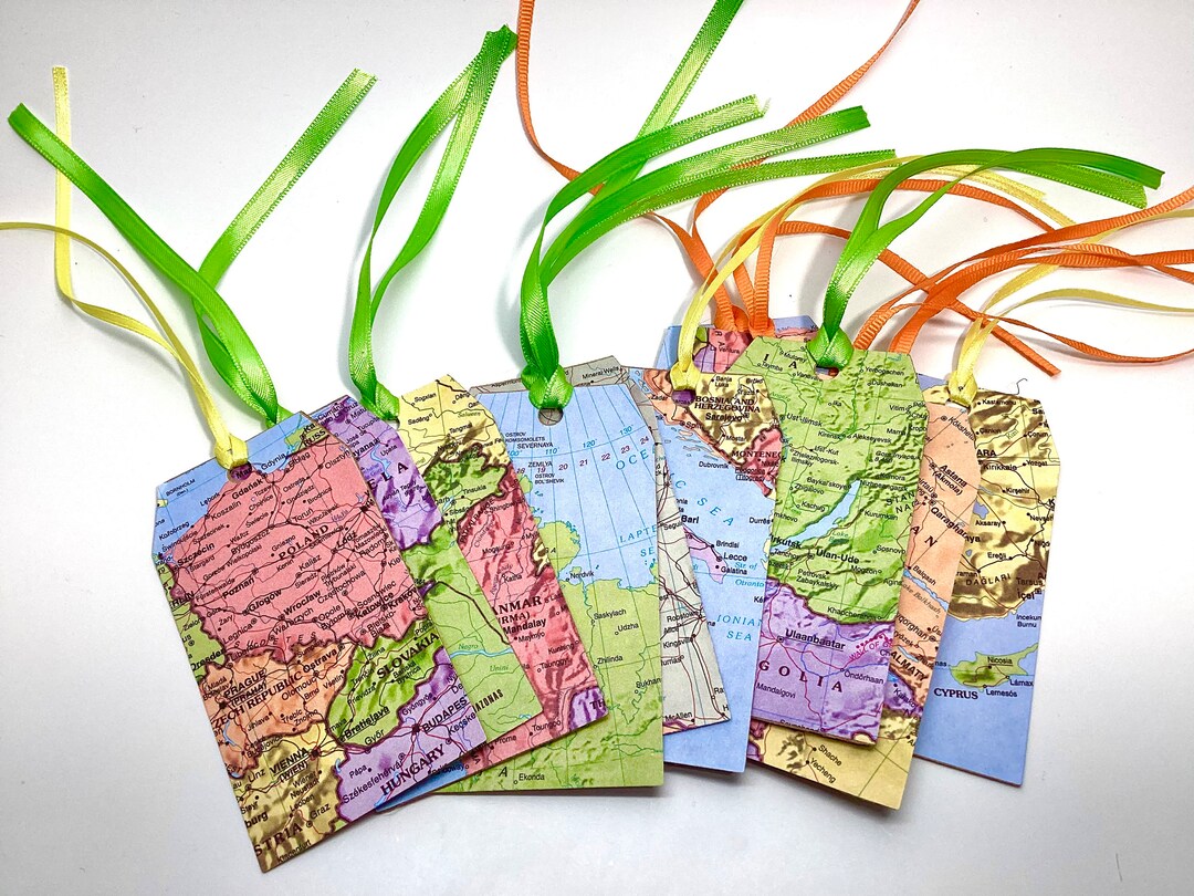 World Travel, World Map Eco Friendly Gift Tags, International Tags ...