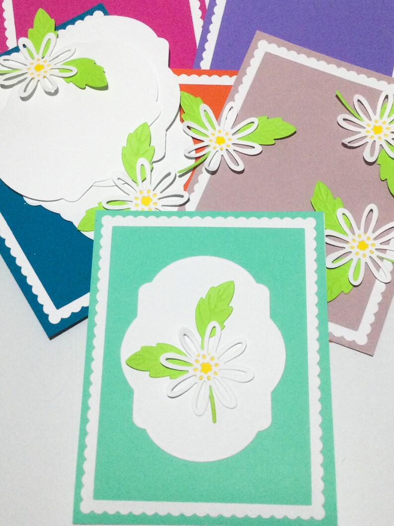 DIY Card Kit: Colorful Flower Cards, Make Your Own (6 Cards) - Etsy
