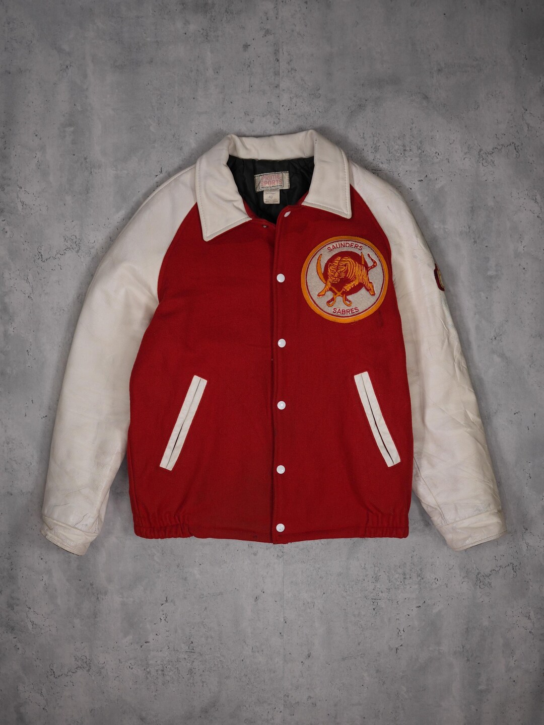 1980s - "saunders Sabers" Varsity Jacket - Etsy