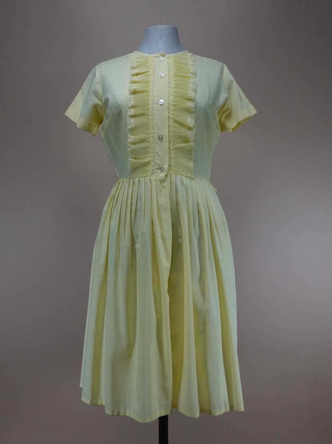 1940s - Lemon Yellow Day Dress | 40s | Vintage Dresses - Etsy