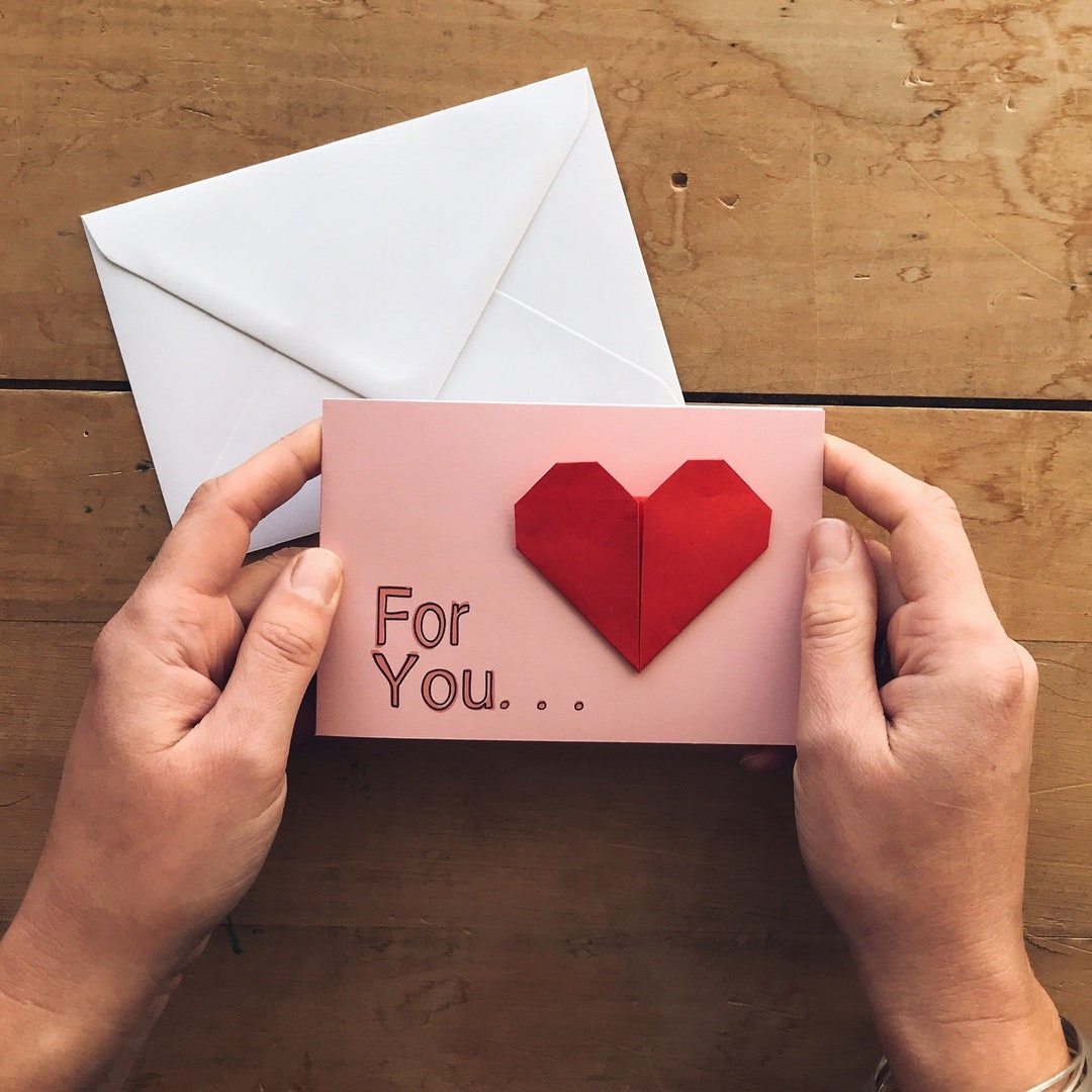 Valentines Day Card, Origami Secret Hidden Message, Quirky Valentine's ...
