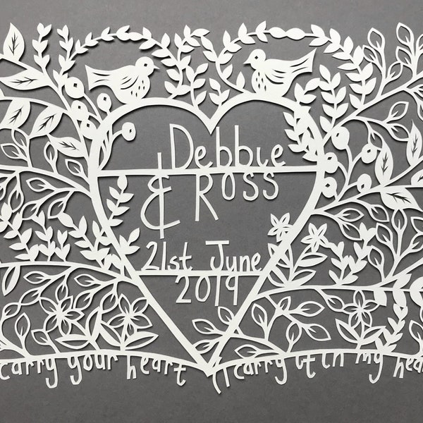 Wedding Papercut - Etsy UK