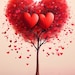 Red Heart Shaped Tree, Heart Tree, Love, Valentine Background, Art ...