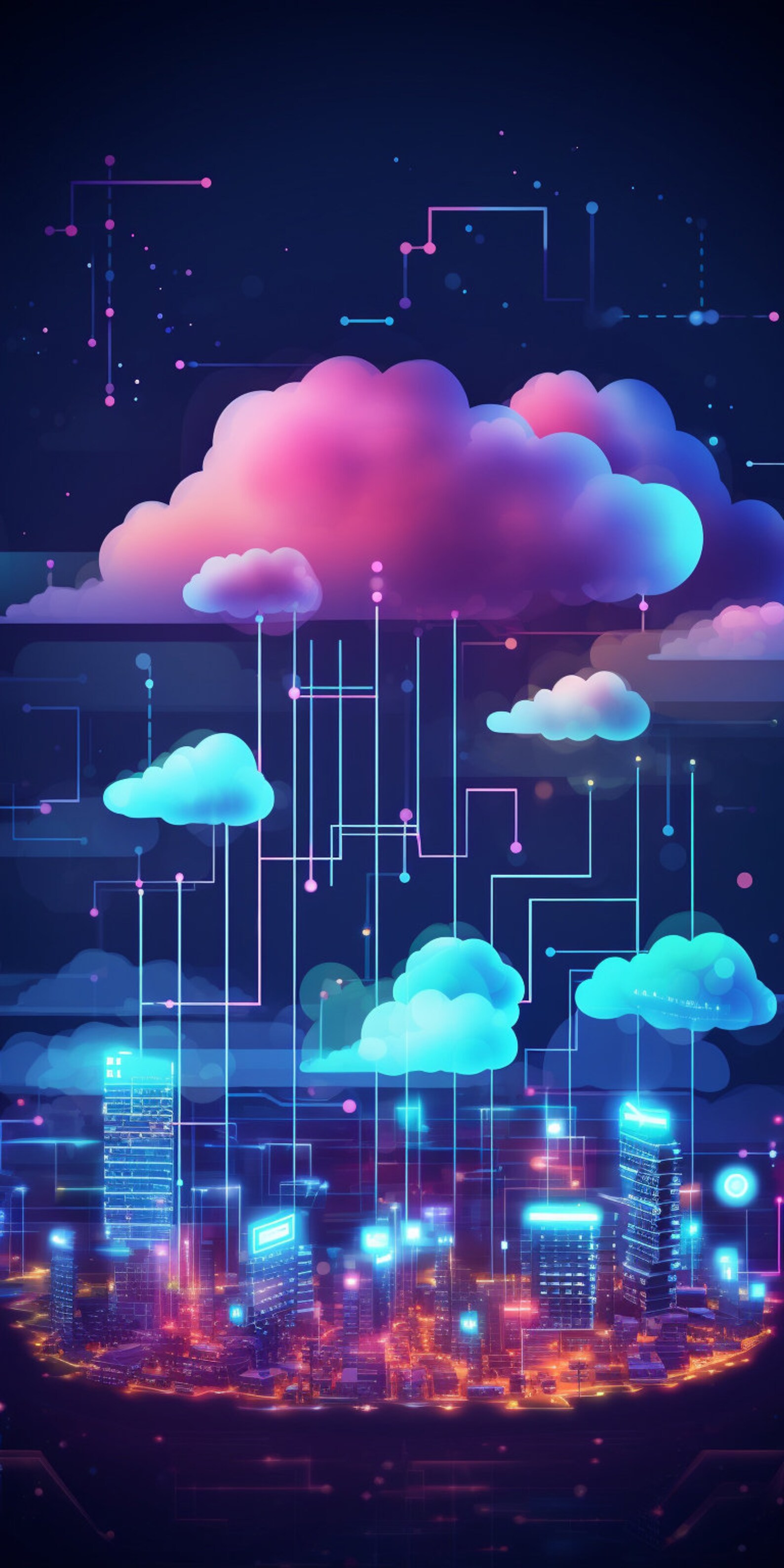 Digital Cloud, Technology, Internet, Data, Cloud Storage, Futuristic, Art Prints, Background - Etsy