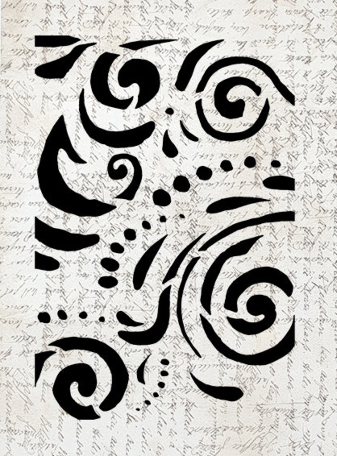 Swirls and Spiral Stencil handmade, for Arts and Crafts, Journals ...