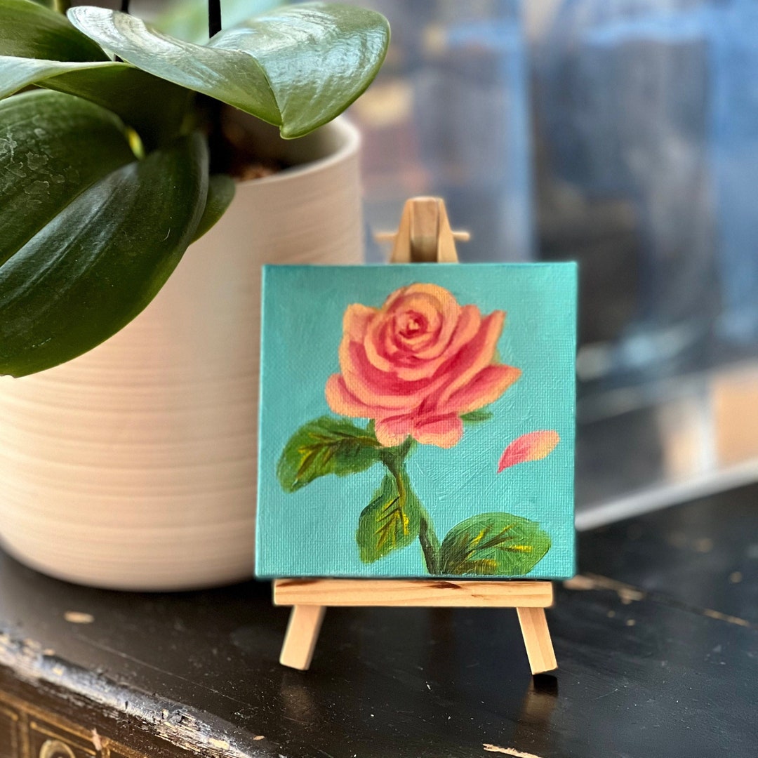 Rose: June Month Birth Flower Small Painting - Etsy