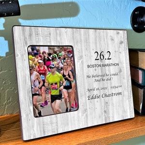 Marathon Frame Picture, NYC Marathon Runner Gift, Marathon Photo Frame ...