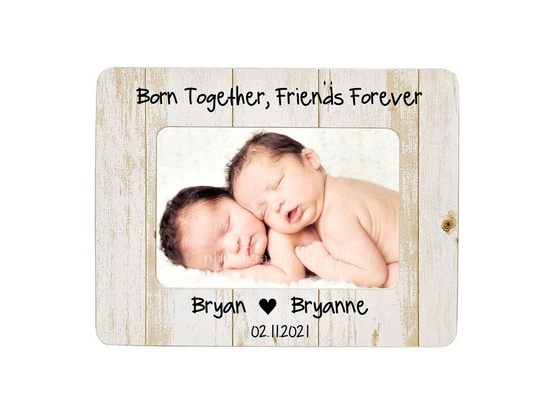 Twins Picture Frame, Personalized Photo Frame, Gift for New Parents ...