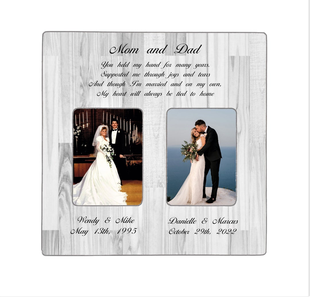 Wedding Frame for Parents Mom and Dad Wedding Gift Two Photo - Etsy