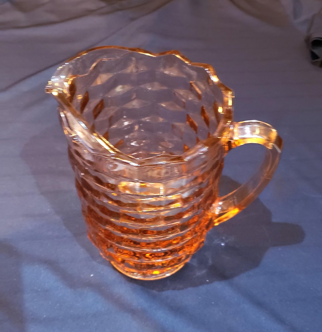Pink Depression Indiana Glass Pitcher-vintage Pink Depression Glass ...
