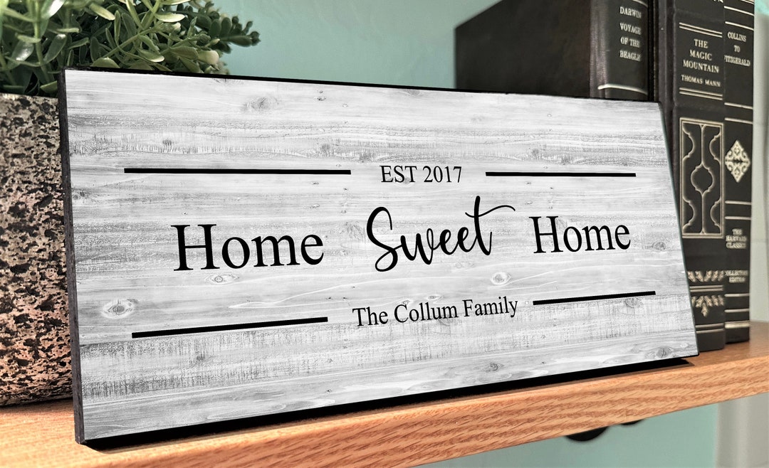 Sweet Home Plaque, Farmhouse Wall Decor, Established Sign, Entryway ...