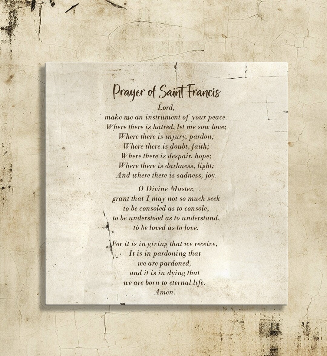 Prayer of St Francis Wall Plaque-st Francis of Assisi-patron Saint of ...