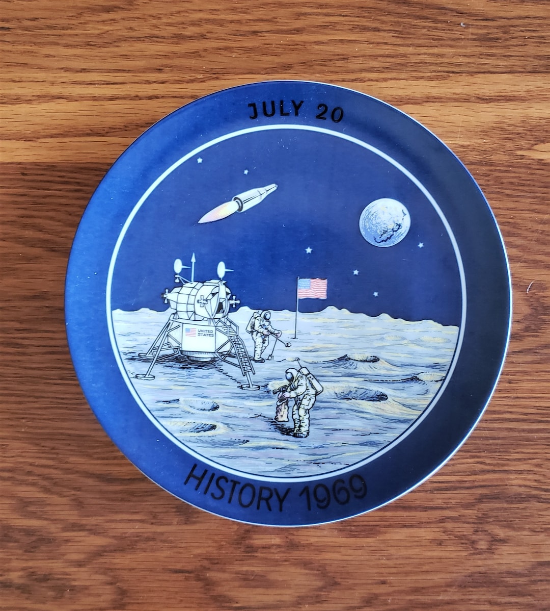 Apollo 11 Collector Plate-first Man on the Moon-historical Events ...
