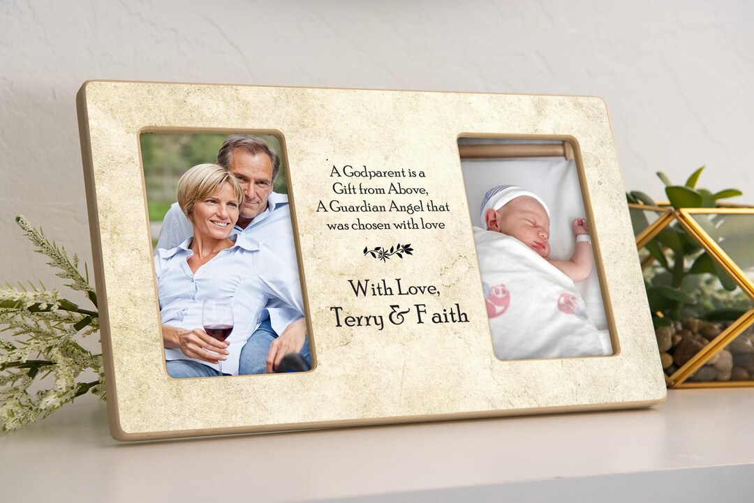 Christening Frame Godparents-godparent Gift-personalized Picture Frame ...