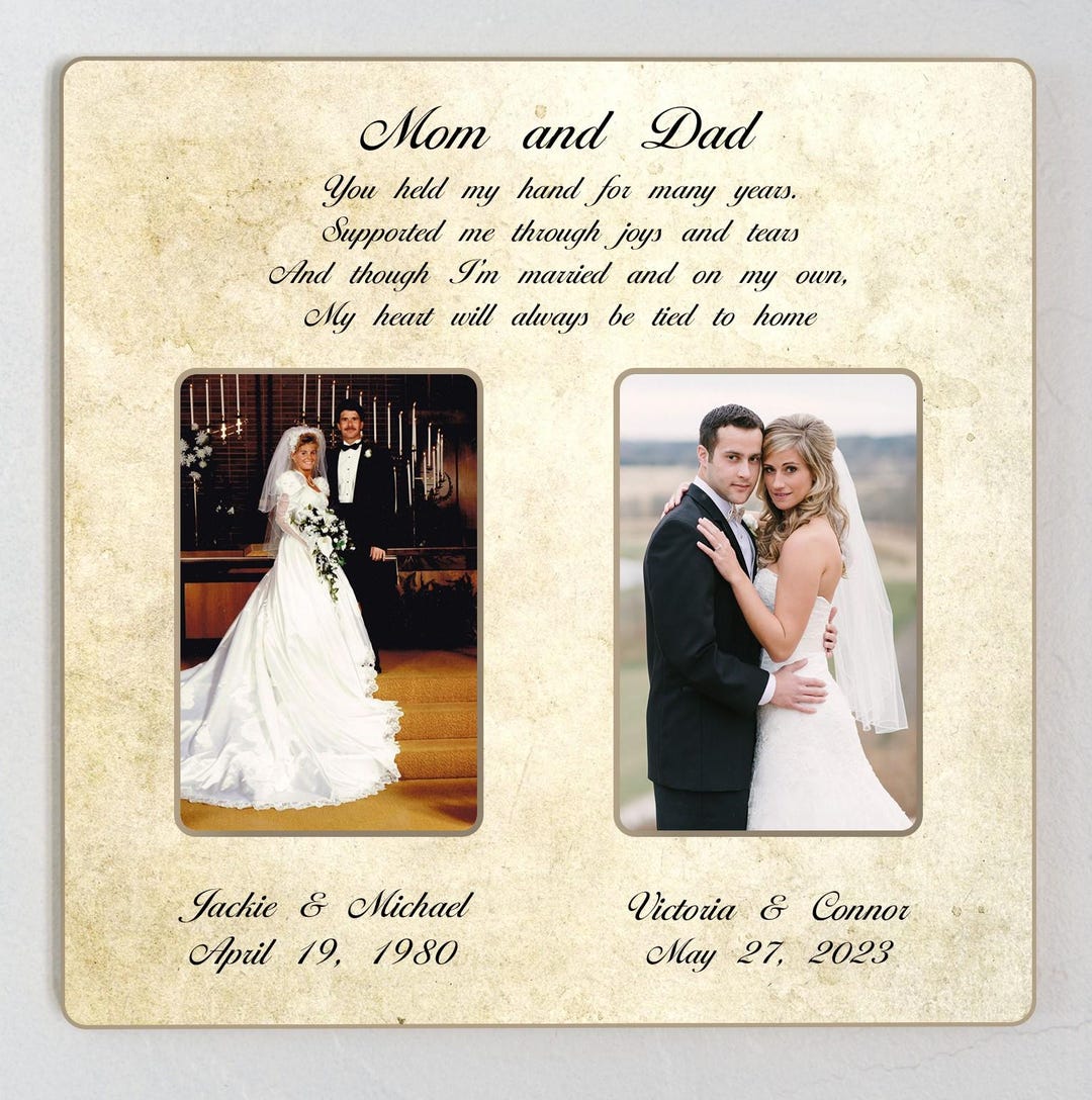 Wedding Frame for Parents, Mom and Dad Wedding Gift, Two Photo Frame ...
