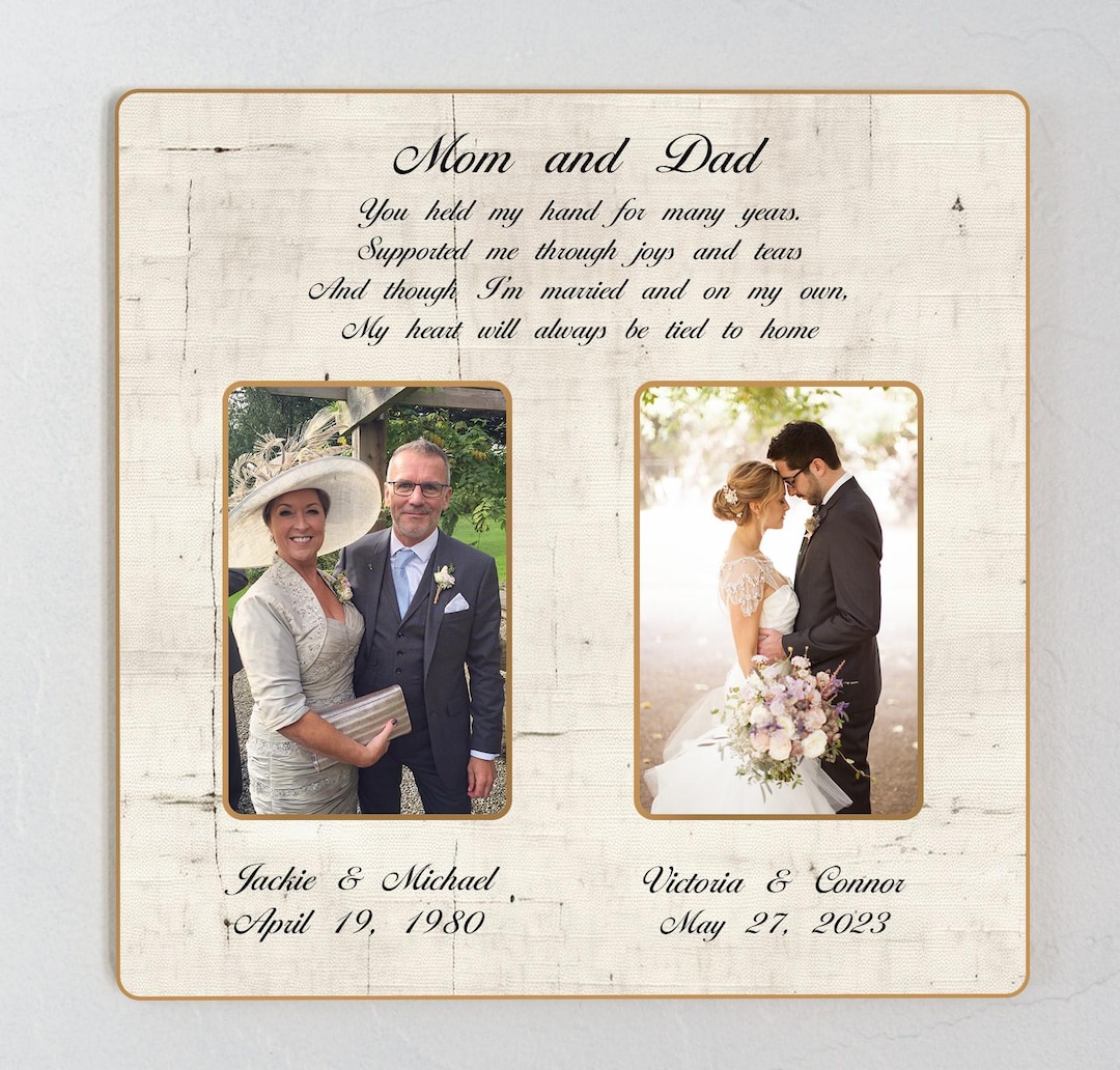 Wedding Frame for Parents, Mom and Dad Wedding Gift, Two Photo Frame ...