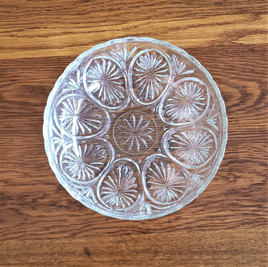 Cut Glass Floral EAPG Bowl-cut Glass Bowl-eapg Designs Clear Glass ...