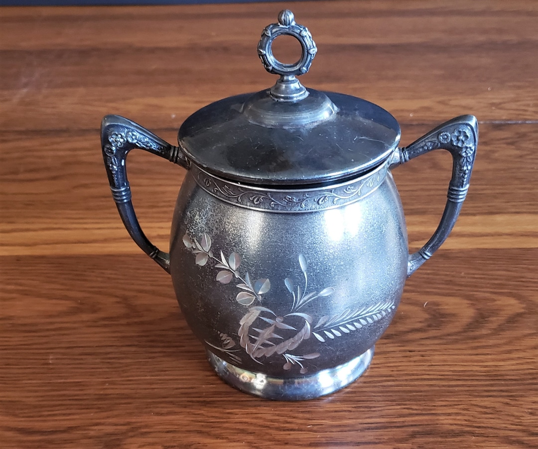 Silver Plate Sugar Bowl-triple Plate-silver Plate Sugar Bowl With Lid ...