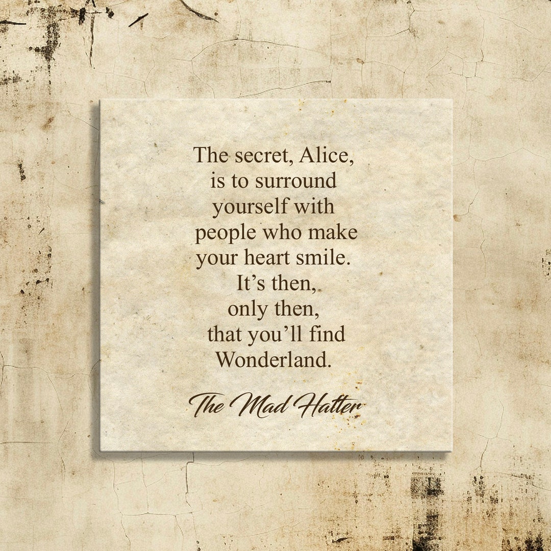 Alice-the Mad Hatter Quote Sign, Alice in Wonderland Plaque, Literary ...