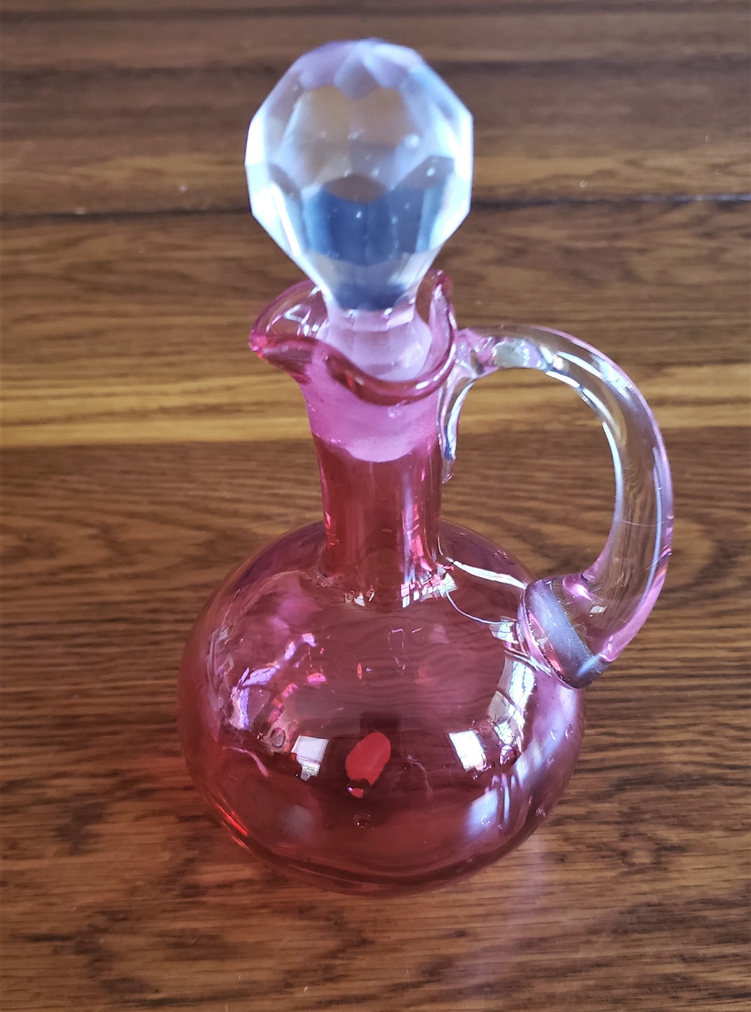 Cranberry Glass Cruet- - Etsy