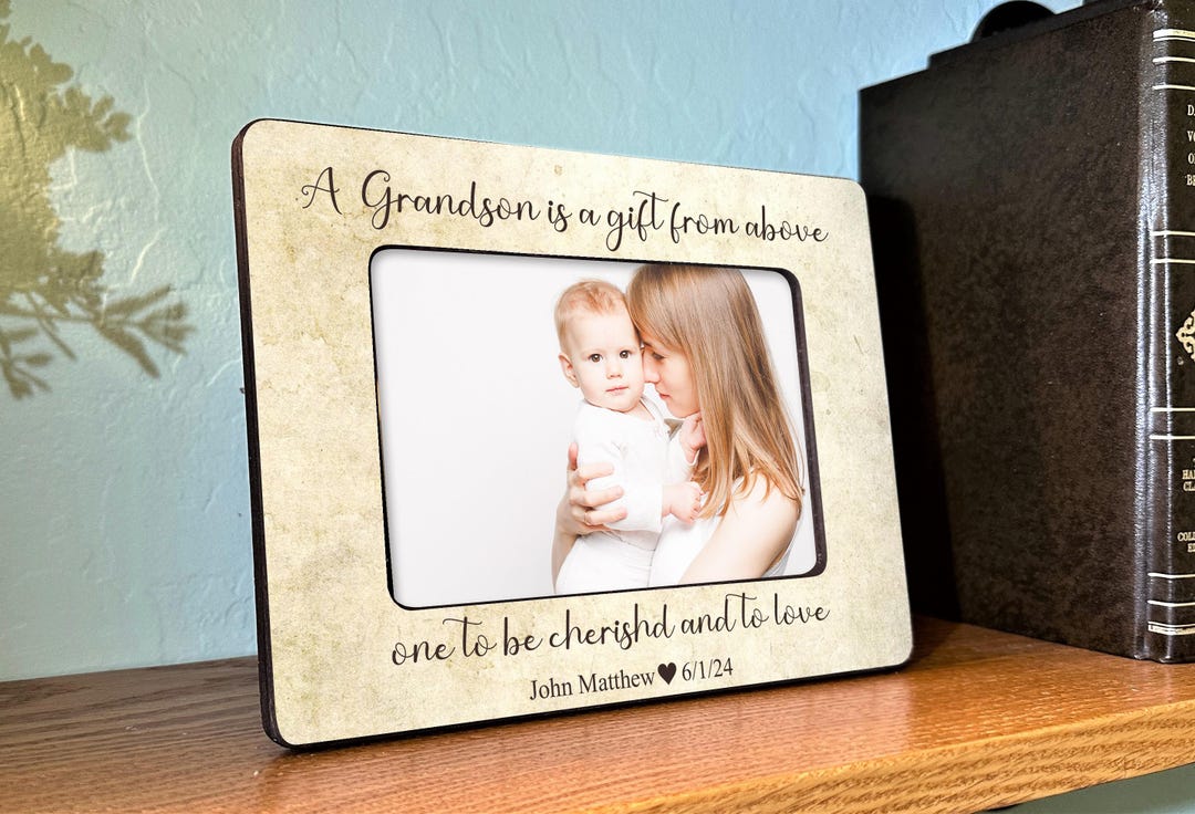 Grandson Frame, Grandson Picture Frame, Gift for Grandma, First ...