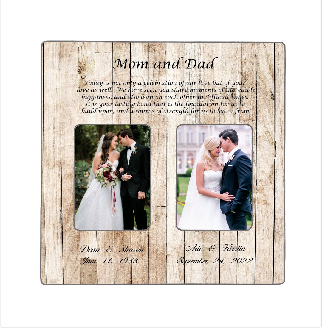 Wedding Frame for Parents, Mom and Dad Wedding Gift, Parents of the ...