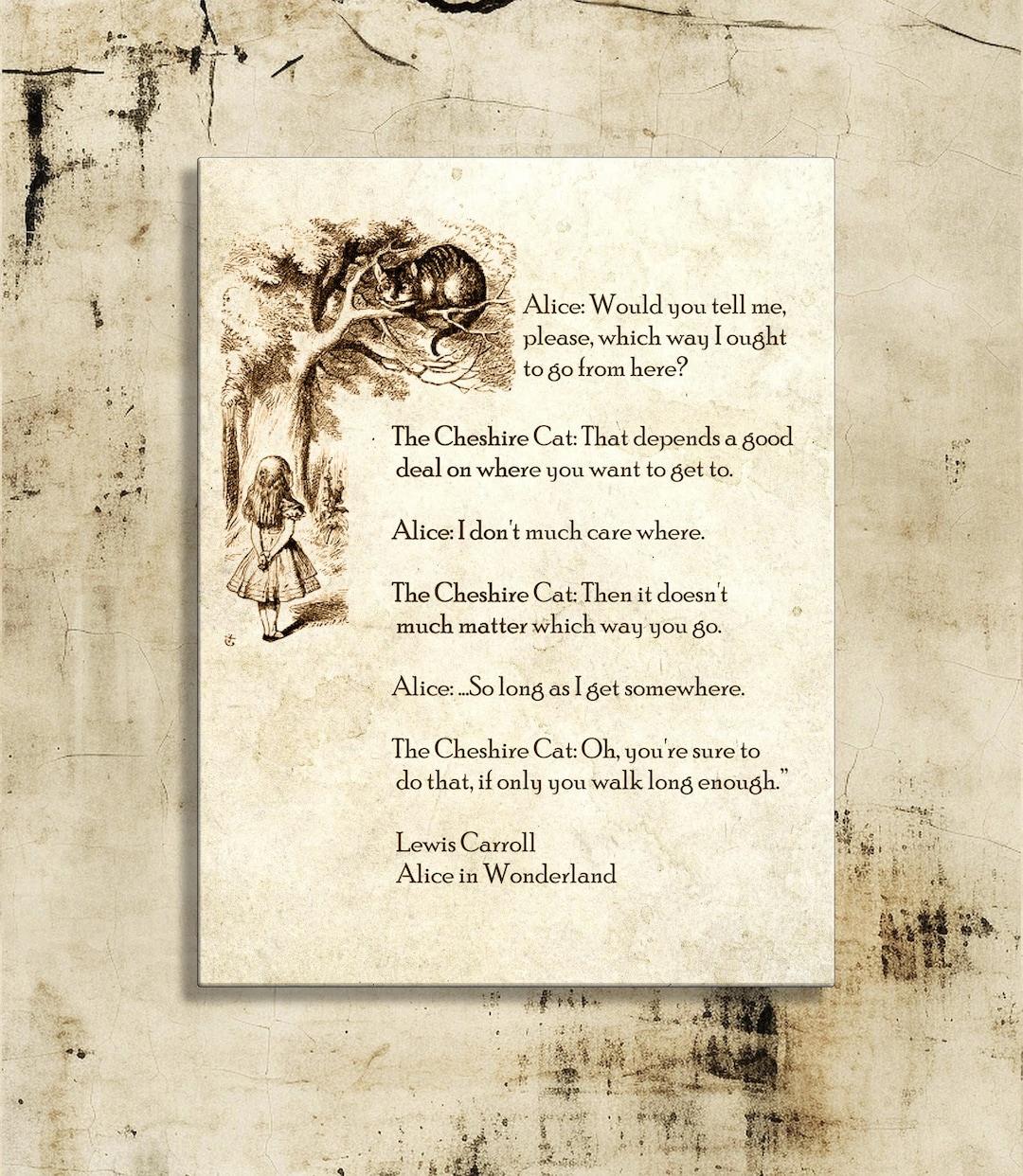 Alice and the Cheshire Cat-alice Asking Which Way Should I Go-alice in ...