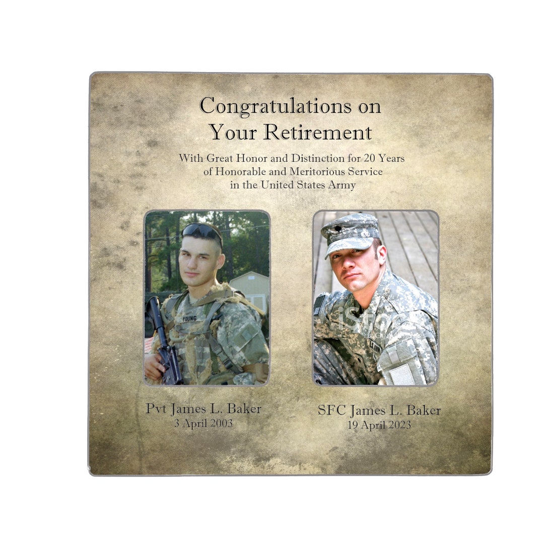Retirement Picture Frame, Army Picture Frame, Military Retirement Gifts ...