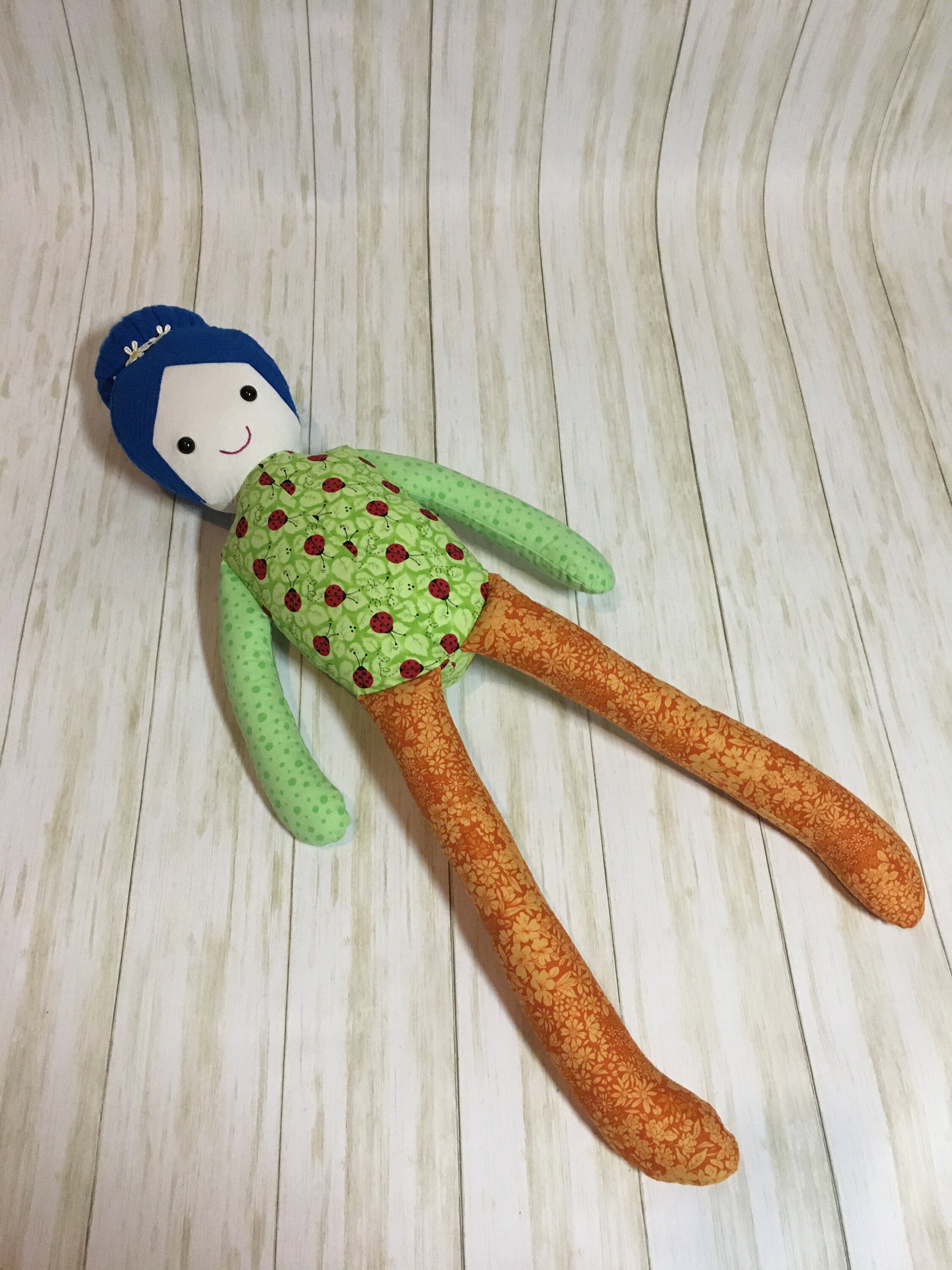 Handmade Fabric Rag doll Hippie doll Long legged doll | Etsy