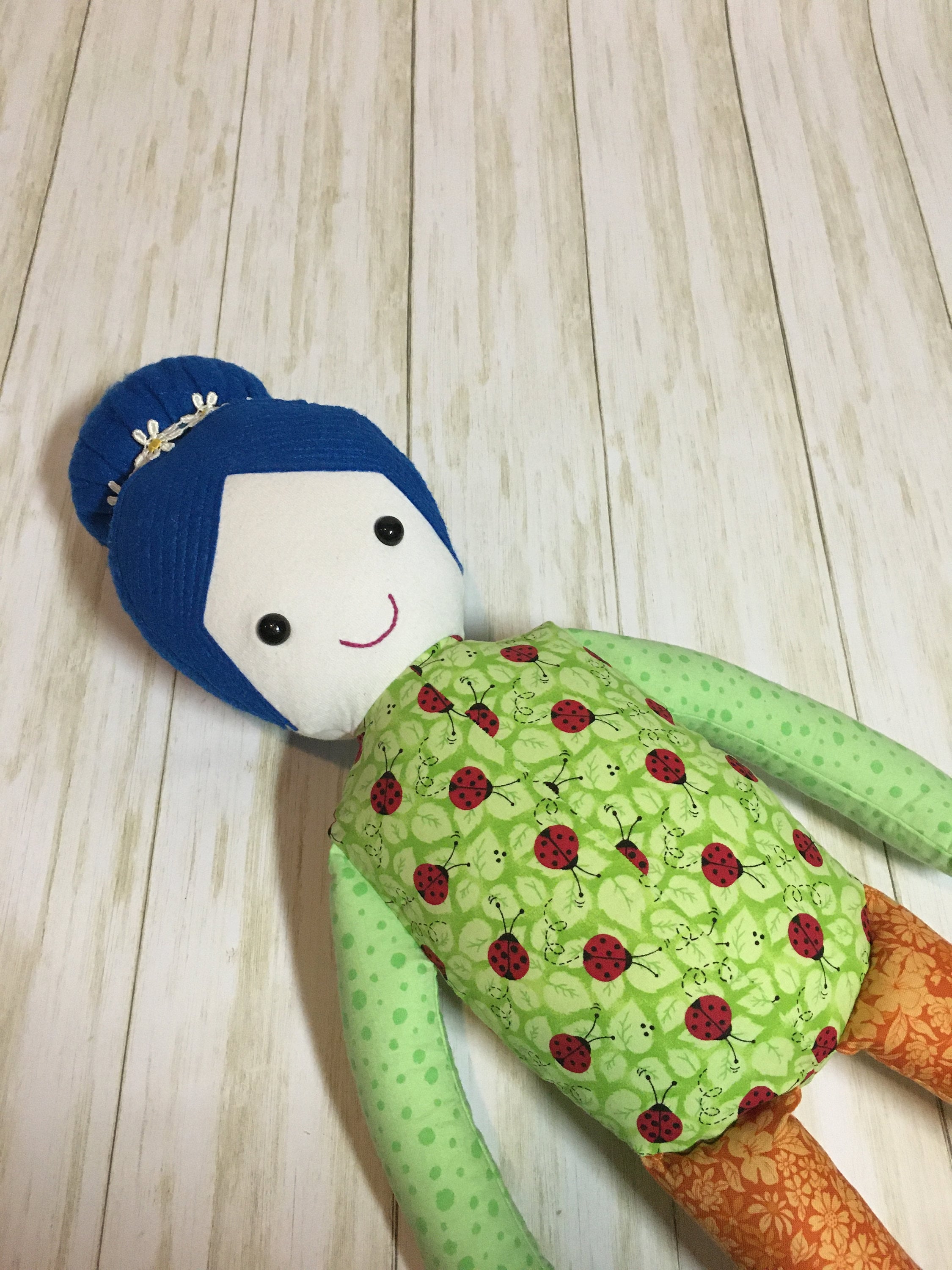 Handmade Fabric Rag doll Hippie doll Long legged doll | Etsy