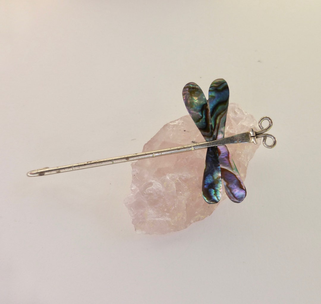 Vintage Alpaca Silver Dragonfly Pin With Abalone Wings - Etsy
