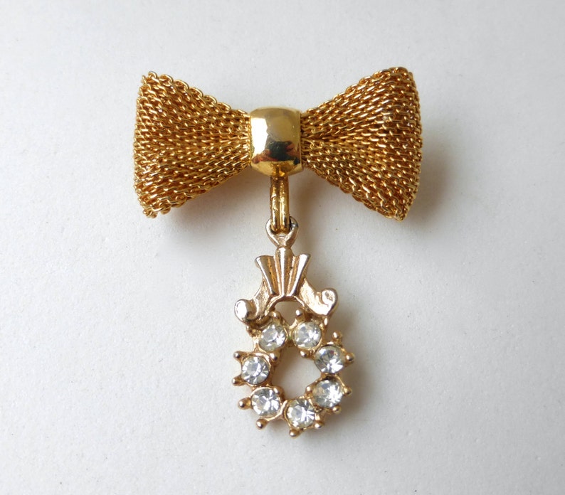 1960's Repurposed Vintage Gold Mesh Bow With 1940's - Etsy