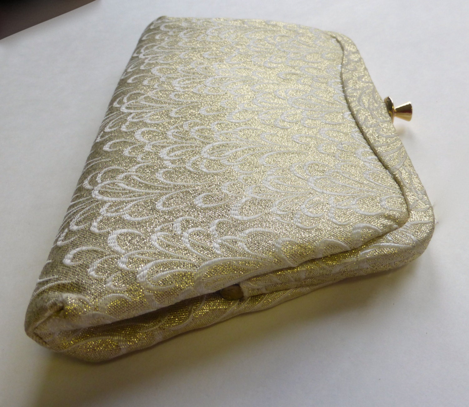 Vintage 1960's Gold Metallic Brocade Frame Clutch/purse | Etsy