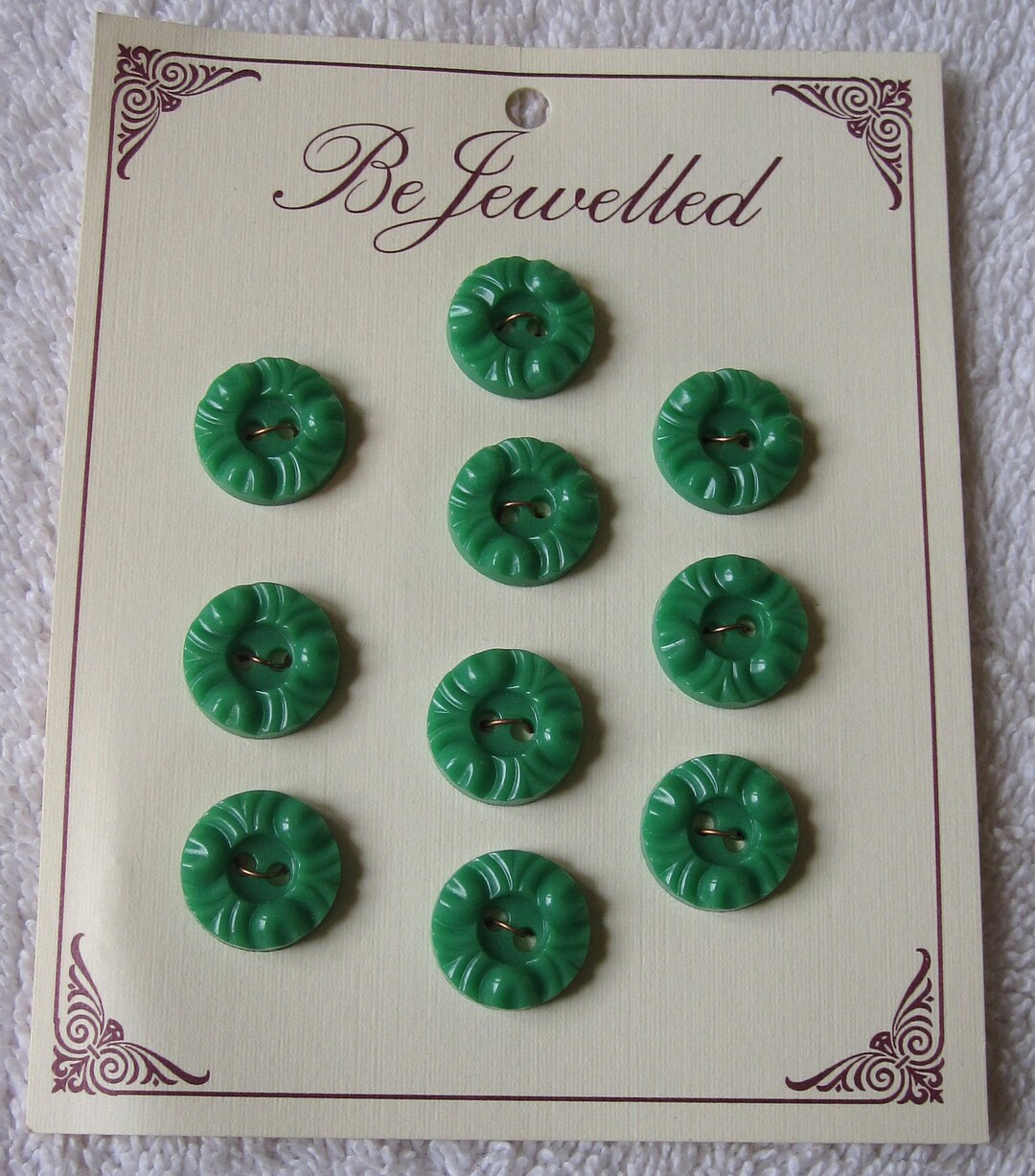 1950's Kelly Green Plastic Buttons card of 10 - Etsy