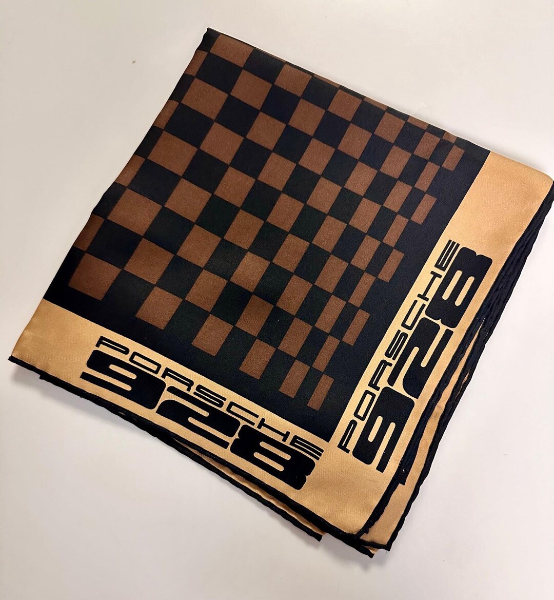Excel Vintage Porsche 928 Silk Scarf Checkered Pasche - Etsy