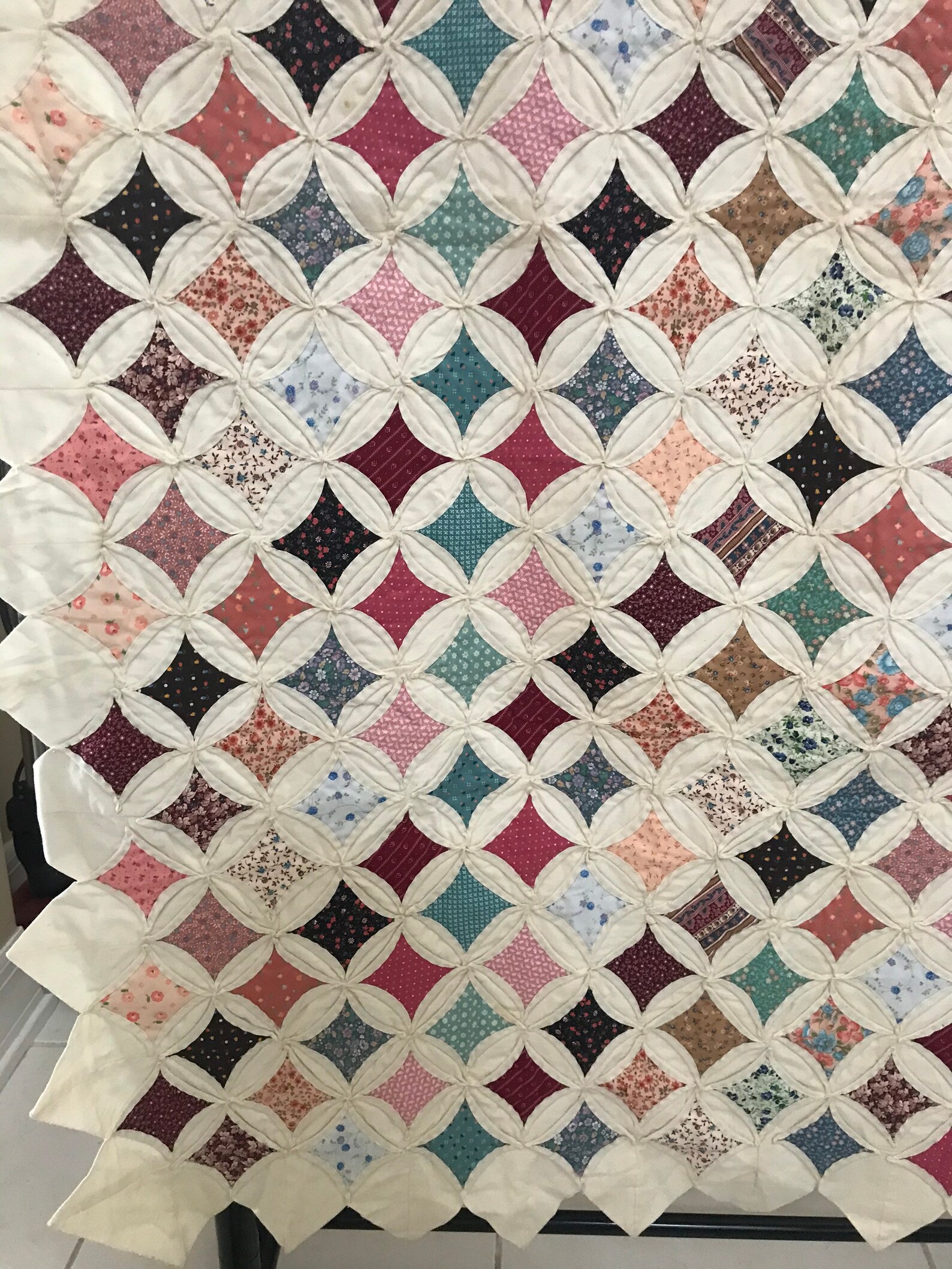 Handmade Lap Quilt Table Centerpiece Farmhouse Decor Vintage Linens 58 ...