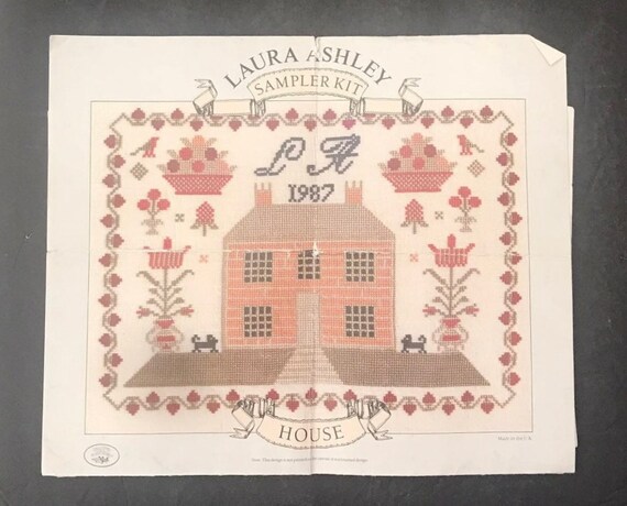Laura Ashley House Cross Stitch Sampler Kit Illustrated - Etsy