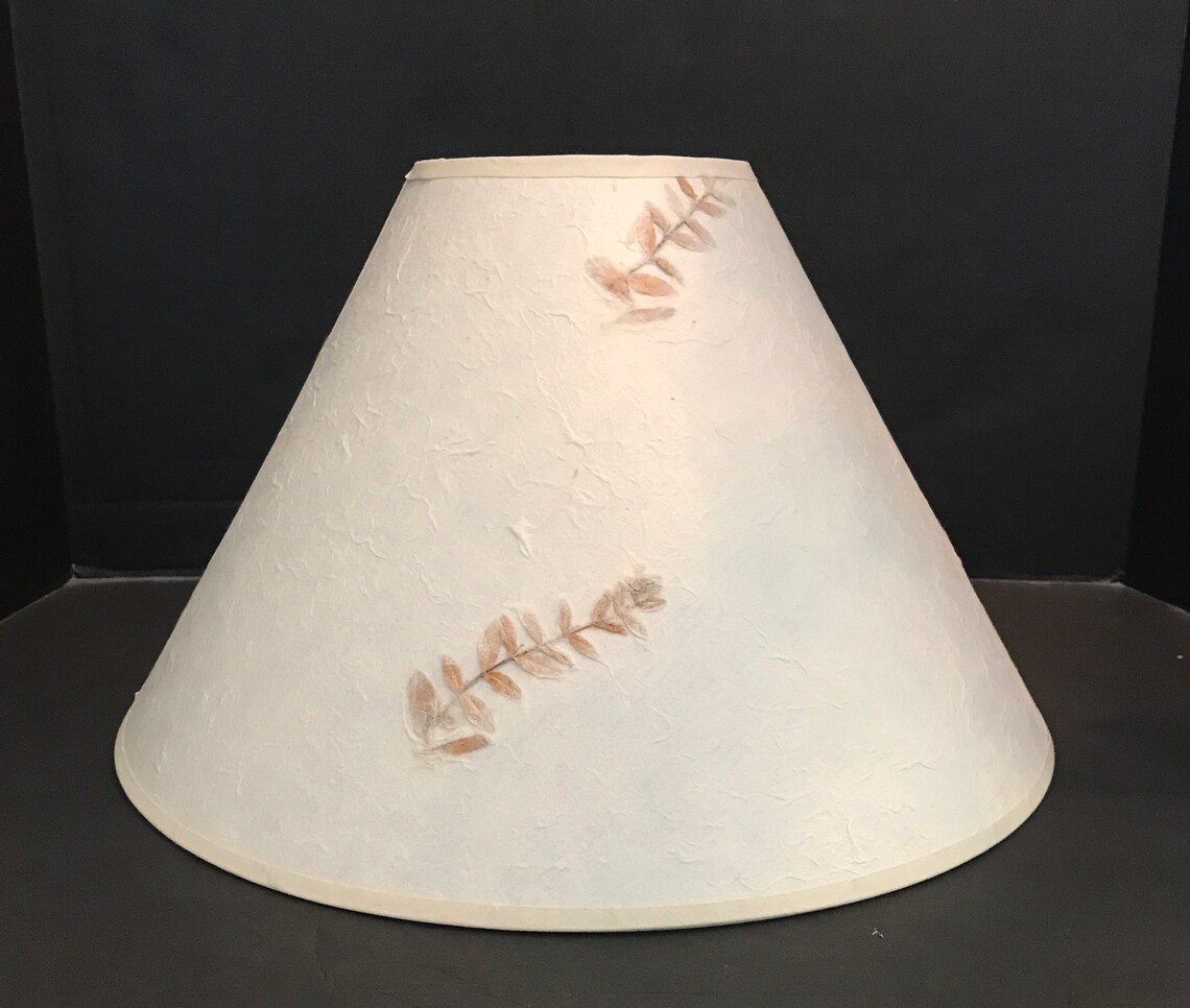 Beige Crinkle Paper Leaf Botanical Lamp Shade Lampshade | Etsy