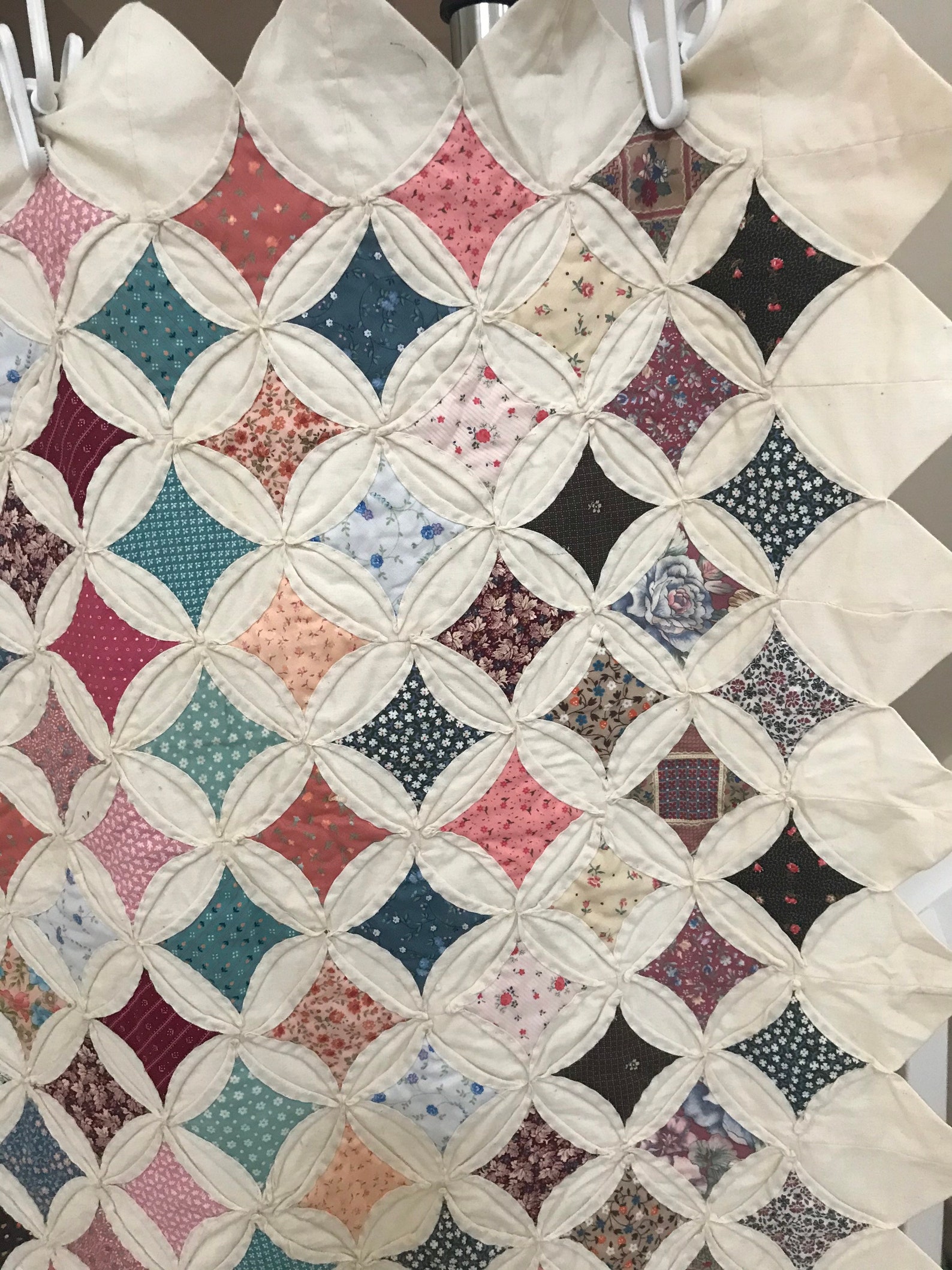 Handmade Lap Quilt Table Centerpiece Farmhouse Decor Vintage Linens 58 ...