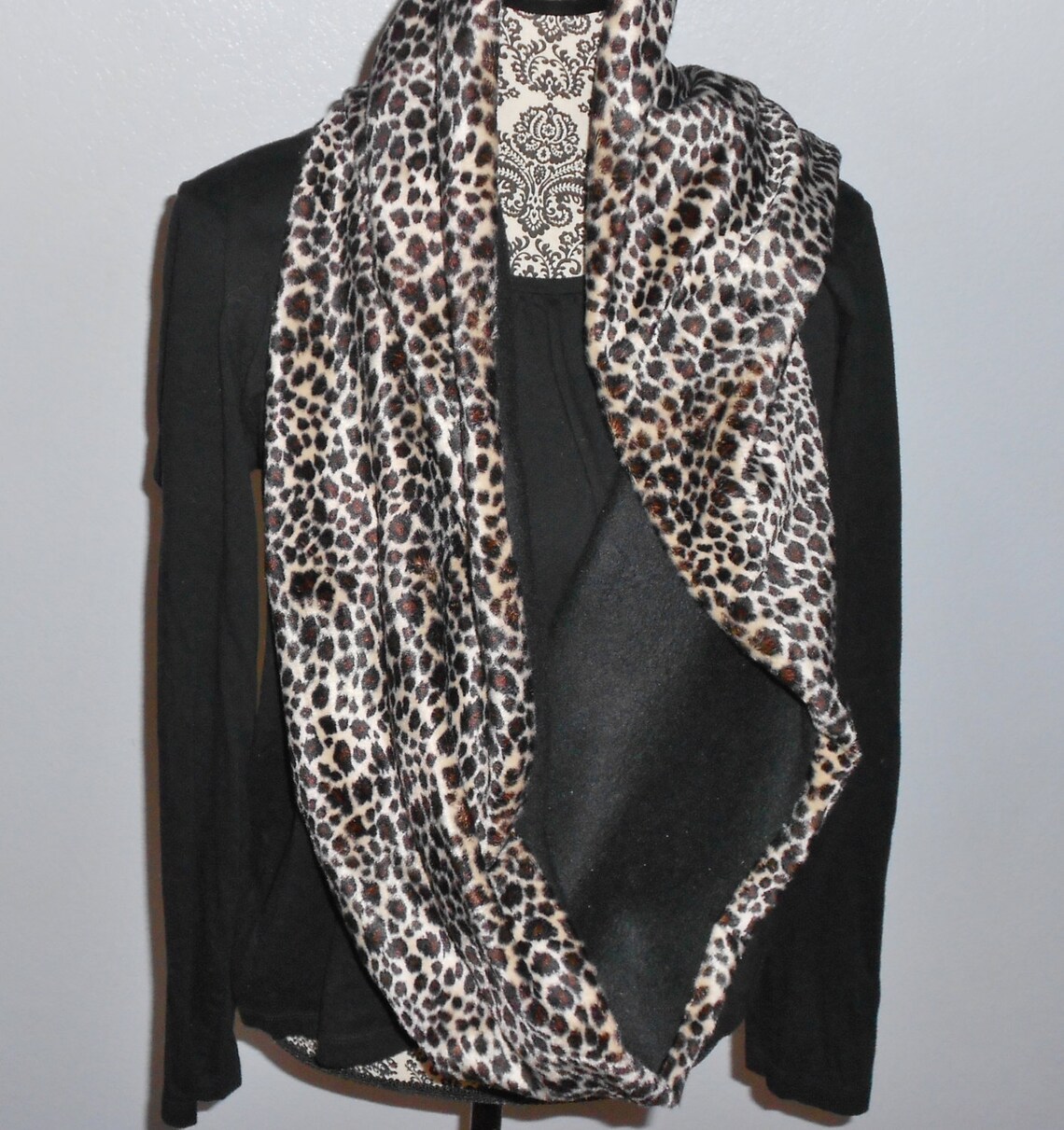 Faux Fur Animal Print Reversible Infinity Cowl Loop Scarf - Etsy