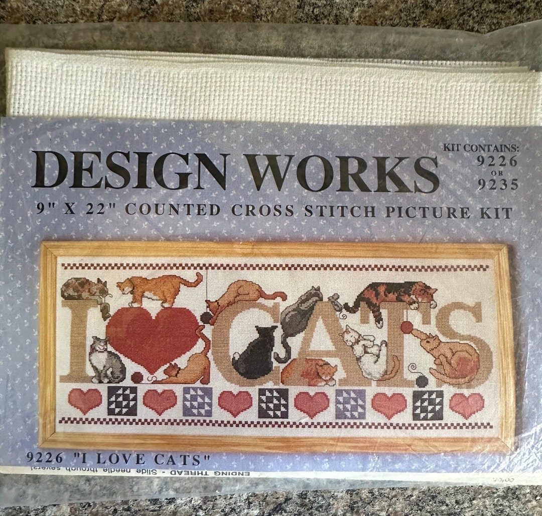 Design Works I Love Cats Counted Cross Stitch Kit 9 X 22 Inches ...